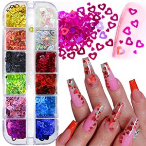 LoveOurHome Nail Glitters Sequins Set Mixed Shaped Holographic Heart Butterfly Neon Star Chunky Glitter Flakes Accessories Manicure Sticker Decorations for Makeup Crafts Resin Nails