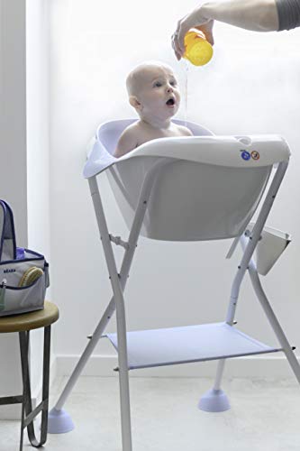 BÉABA, Baby Bath and Changing Table Stand, Camele'O Compatible, Foldable, Can be dismantled - Light Mist