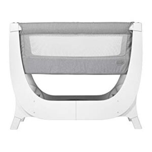 Beaba by Shnuggle Air Bedside Sleeper, Bedside Bassinet, and Infant Crib with Breathable Mesh Sides and Zip Down Side, 7 Different Height Adjustments, Grey