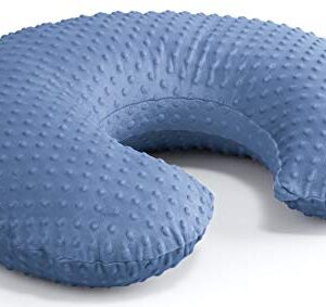 The Peanutshell Nursing Pillow Cover Set for Baby Boys or Girls | Dinosaur & Navy Blue Minky Dot | Unisex 2 Pack