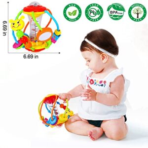 HOLA Baby Toys 6 to 12 Months Baby Toys 0-6 Months, Baby Rattles Activity Ball Infant Toys, Shaker Grab Spin Rattle, Crawling Educational 6 Month Old Baby Toys for 3, 6, 9, 12 Months Baby Boys Girls