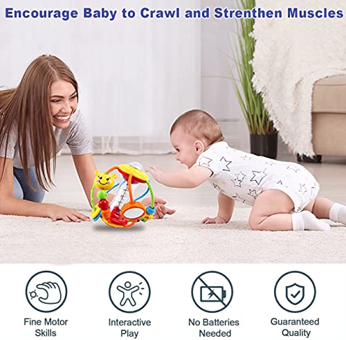 HOLA Baby Toys 6 to 12 Months Baby Toys 0-6 Months, Baby Rattles Activity Ball Infant Toys, Shaker Grab Spin Rattle, Crawling Educational 6 Month Old Baby Toys for 3, 6, 9, 12 Months Baby Boys Girls