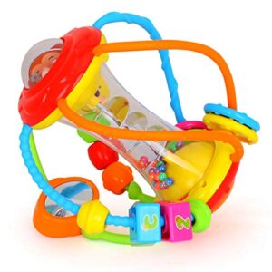 HOLA Baby Toys 6 to 12 Months Baby Toys 0-6 Months, Baby Rattles Activity Ball Infant Toys, Shaker Grab Spin Rattle, Crawling Educational 6 Month Old Baby Toys for 3, 6, 9, 12 Months Baby Boys Girls