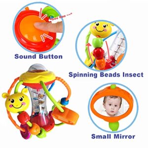 HOLA Baby Toys 6 to 12 Months Baby Toys 0-6 Months, Baby Rattles Activity Ball Infant Toys, Shaker Grab Spin Rattle, Crawling Educational 6 Month Old Baby Toys for 3, 6, 9, 12 Months Baby Boys Girls