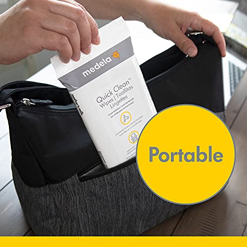 Medela Quick Clean Breast Pump and Accessory Wipes 30 Count, Resealable, Convenient and Hygienic On The Go Cleaning for Tables, Countertops, Chairs, and More