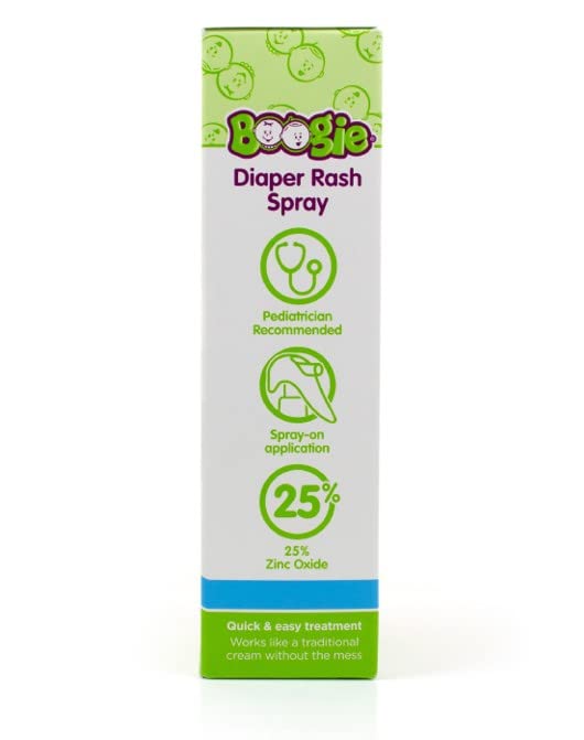 Baby Diaper Rash Cream Spray by Boogie Bottoms, No-Rub Touch Free Application for Sensitive Skin, Over 200 Sprays per Bottle, 1.7 oz, Pack of 3