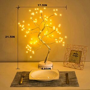 Upgraded Fairy Sparkly DIY Tree Lamp with Multifunction Remote Control, Spirit Artificial Bonsai Tree Night Lights, for Lighting Bedrooms Desktop Christmas Party (20”/108 Warm White Led)