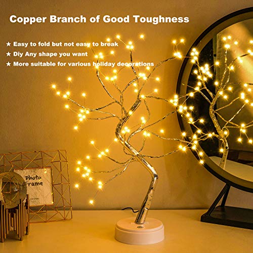 Upgraded Fairy Sparkly DIY Tree Lamp with Multifunction Remote Control, Spirit Artificial Bonsai Tree Night Lights, for Lighting Bedrooms Desktop Christmas Party (20”/108 Warm White Led)