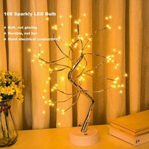 Upgraded Fairy Sparkly DIY Tree Lamp with Multifunction Remote Control, Spirit Artificial Bonsai Tree Night Lights, for Lighting Bedrooms Desktop Christmas Party (20”/108 Warm White Led)