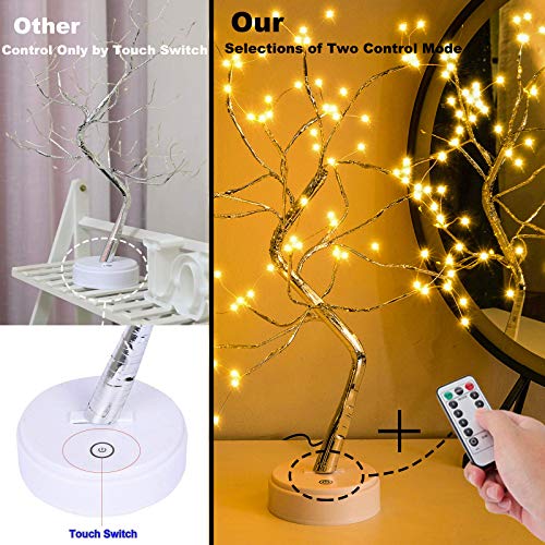 Upgraded Fairy Sparkly DIY Tree Lamp with Multifunction Remote Control, Spirit Artificial Bonsai Tree Night Lights, for Lighting Bedrooms Desktop Christmas Party (20”/108 Warm White Led)