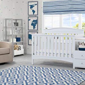 Delta Children Birkley Convertible Crib N Changer, Bianca White + Serta Perfect Slumber Dual Sided Recycled Fiber Core Crib and Toddler Mattress (Bundle)