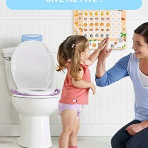 Potty Training Chart for Toddlers,Boys,Girls - Animal Design - Magnetic Sticker Chart, Waterproof Magnetic Potty Training Reward Chart, Certificate, 3 Instruction Steps, 35 Magnetic Stickers