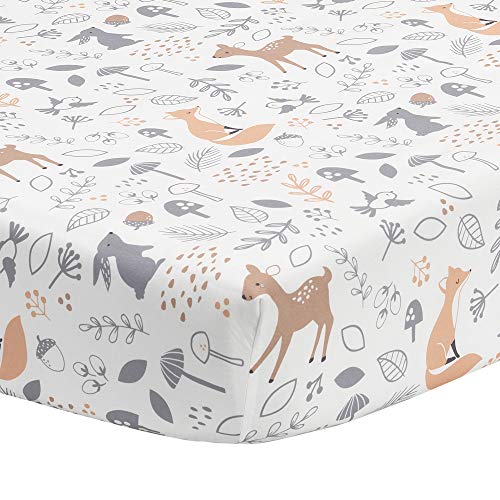 Bedtime Originals Deer Park Fitted Crib Sheet, Multicolor , 28x52x8 Inch (Pack of 1)