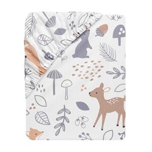 Bedtime Originals Deer Park Fitted Crib Sheet, Multicolor , 28x52x8 Inch (Pack of 1)