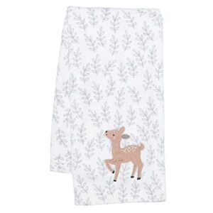 bedtime originals deer park baby blanket, white