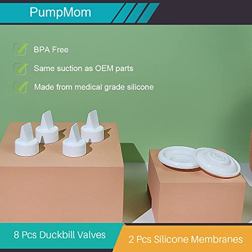 Replacement Duckbill Valves and Silicone Membrane for Spectra S2 Spectra S1 and 9 Plus Breastpumps, Replace Spectra Valve and Silicone Diaphragm; Not Original Spectra Pump Parts Accessories by PumpMom