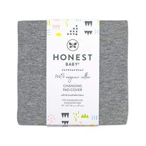 HonestBaby unisex baby Organic Cotton Changing Pad Cover and Toddler Sleepers, Gray Heather, One Size US