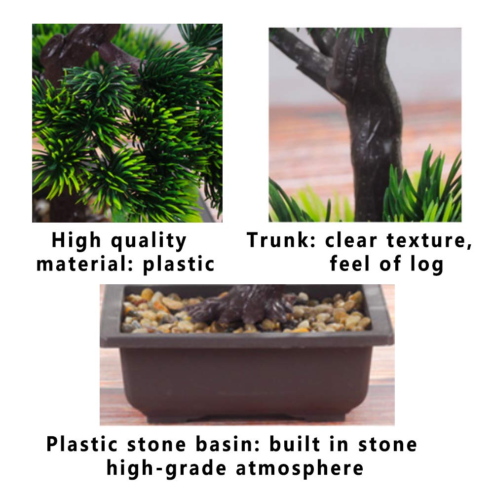 Artificial Plants Bonsai Pine Tree,Potted Plant Ornament Bonsai Plastic Simulation Bonsai DIY Decorative Bonsai Desk Display Fake Tree Living Room Garden Decoration Decor