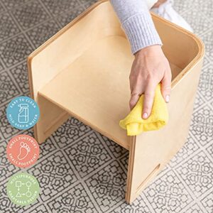 ECR4Kids Bentwood Cube Activity, Weaning Table and Seat Set, Adaptable 3-in-1 Toddler Multipurpose Kids Wood Furniture-Natural Chair