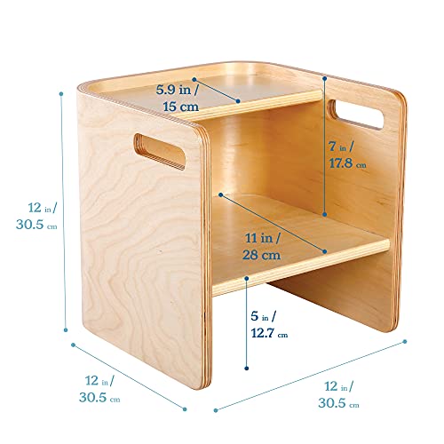 ECR4Kids Bentwood Cube Activity, Weaning Table and Seat Set, Adaptable 3-in-1 Toddler Multipurpose Kids Wood Furniture-Natural Chair