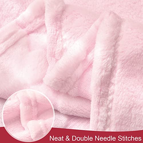 Bertte Plush Baby Blanket for Boys Girls | Swaddle Receiving Blankets Super Soft Warm Lightweight Breathable for Infant Toddler Crib Stroller - 33"x43" Large, Pink Hearts Embossed