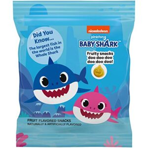 Funables Fruit Snacks, Baby Shark Shaped Fruit Flavored Snacks, Pack of 10 0.8 Ounce Pouches