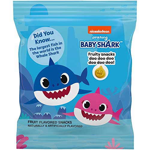 Funables Fruit Snacks, Baby Shark Shaped Fruit Flavored Snacks, Pack of 10 0.8 Ounce Pouches