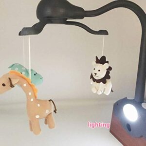 CUTIE PUMPKIN Baby Music Mobile for Crib Playpen with Nursy Lights,Relaxing Music and Natural Sounds. Includes Light Projector with Stars and Shapes. Newborn Nursery Toys with Cradle Vibration. (Grey)