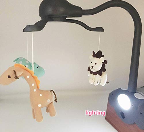 CUTIE PUMPKIN Baby Music Mobile for Crib Playpen with Nursy Lights,Relaxing Music and Natural Sounds. Includes Light Projector with Stars and Shapes. Newborn Nursery Toys with Cradle Vibration. (Grey)