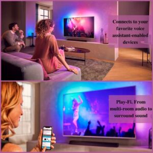 PHILIPS Bluetooth Sound bar for tv, Dolby Atmos Soundbar with Wireless Subwoofer 2.1-Channel Surround Sound System Home Theater Audio Speakers, DTS Play-Fi, Amazon Echo, AirPlay 2,Compatible TAB8405