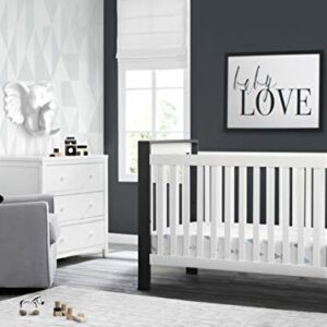 Delta Children Miles 4-in-1 Convertible Crib, Greenguard Gold Certified, Bianca White/Textured Midnight Grey