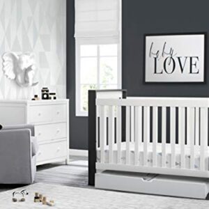 Delta Children Miles 4-in-1 Convertible Crib, Greenguard Gold Certified, Bianca White/Textured Midnight Grey