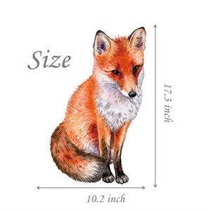 ROFARSO Lifelike Lovely Cute Red Fox Animal Vinyl Wall Stickers Removable Wall Decals Art Decorations Decor for Nursery Baby Bedroom Playroom Living Room Murals