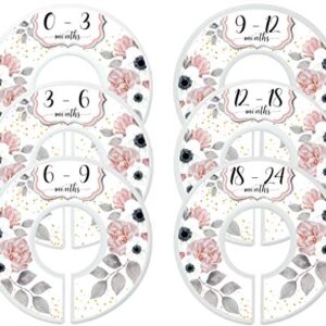 Mumsy Goose Nursery Closet Dividers Closet Organizers Baby Girl Clothes Dividers Blush Pink Black Floral