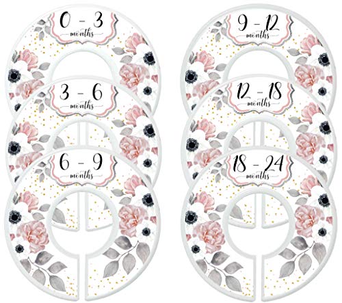 Mumsy Goose Nursery Closet Dividers Closet Organizers Baby Girl Clothes Dividers Blush Pink Black Floral