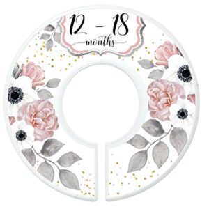 Mumsy Goose Nursery Closet Dividers Closet Organizers Baby Girl Clothes Dividers Blush Pink Black Floral