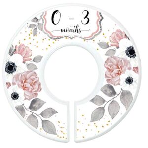 Mumsy Goose Nursery Closet Dividers Closet Organizers Baby Girl Clothes Dividers Blush Pink Black Floral