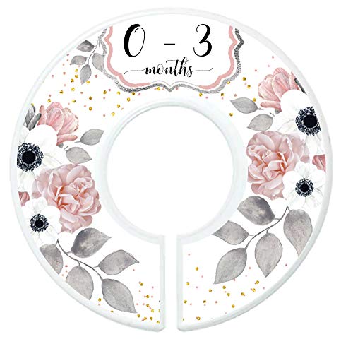 Mumsy Goose Nursery Closet Dividers Closet Organizers Baby Girl Clothes Dividers Blush Pink Black Floral