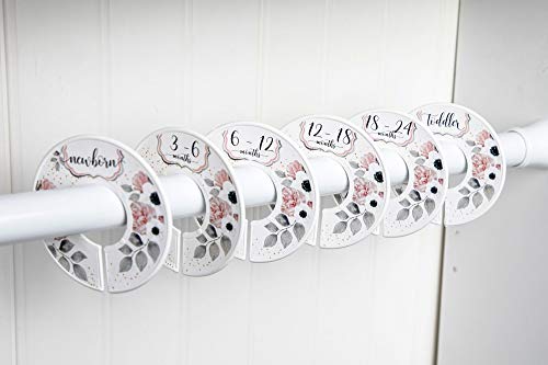 Mumsy Goose Nursery Closet Dividers Closet Organizers Baby Girl Clothes Dividers Blush Pink Black Floral