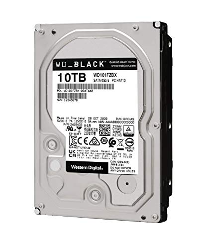 WD_BLACK Western Digital 10TB WD Black Performance Internal Hard Drive HDD - 7200 RPM, SATA 6 Gb/s, 256 MB Cache, 3.5" - WD101FZBX