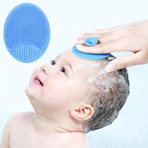 Baby Bath Brush, Cradle Cap Silicone Massage Scrubbers Exfoliator | The SkinSoother Baby Essential for Dry Skin, Eczema (Small-4PCS)