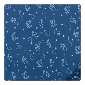 Sammy & Lou Airplanes 2-Pack Microfiber Fitted Crib Sheet Set, Fits Standard Crib Mattress 28 in x 52 in; Fully Elasticized,