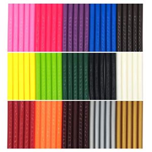 colored hot melt glue sealing sticks for letter seal stamp, varacl kids mini hot glue gun sticks for arts gift crafts,home general repair,15 colors,75 pcs, diameter 7 mm/0.28", length 10 cm/3.9"