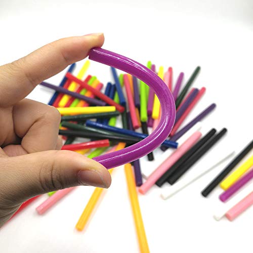 Colored Hot Melt Glue Sealing Sticks for Letter Seal Stamp, VARACL Kids Mini Hot Glue Gun Sticks for Arts Gift Crafts,Home General Repair,15 Colors,75 PCS, Diameter 7 mm/0.28", Length 10 cm/3.9"