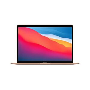 apple 2020 macbook air laptop m1 chip, 13" retina display, 8gb ram, 256gb ssd storage, backlit keyboard, facetime hd camera, touch id. works with iphone/ipad; gold