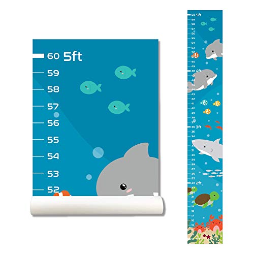 Ocean Wall Sticker Growth Chart for Kids, Height Chart for Boys and Girls, Growth Chart Sticker, Growth Chart Decal