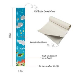 Ocean Wall Sticker Growth Chart for Kids, Height Chart for Boys and Girls, Growth Chart Sticker, Growth Chart Decal