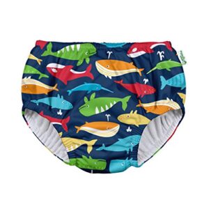 i play. by green sprouts baby boys pull-up reusable absorbent swimsuit and toddler swim diaper, navy whale league, 24 months us