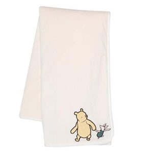 lambs & ivy disney baby storytime pooh ultra soft fleece baby blanket - cream