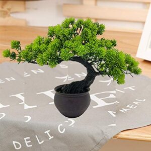 Fycooler Artificial Bonsai Tree Miniature Artificial Plants Potted Japanese Zen Tree 33 cm in Width Artificial House Plants Juniper Bonsai Fake Plant Greenery for Home Office Decor Desktop Display